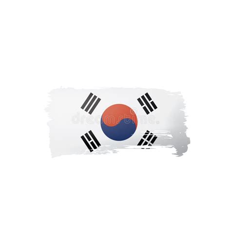 South Korean Flag Vector Illustration On A White Background Stock