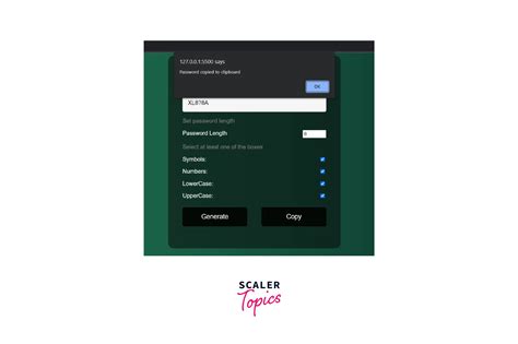 Build A Password Generator With Javascript Scaler Topics