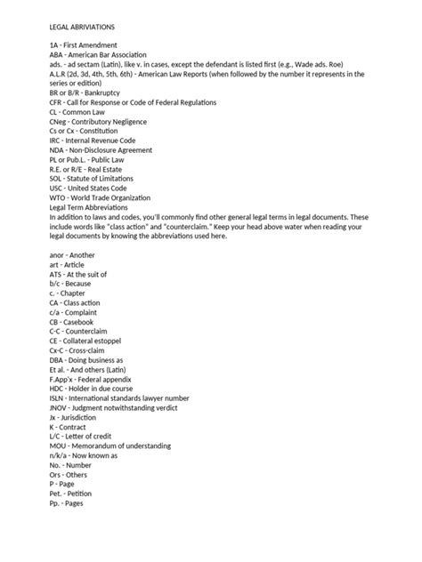 Legal Abriviations Pdf