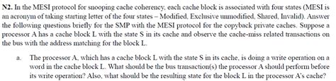 Solved Processor Architecture In The MESI Protocol For Chegg