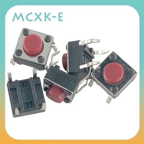 Red Button 4Pins Tactile Push Button Switches Tact Switch 6 X 6 X 5mm DIP 4 Shopee Philippines