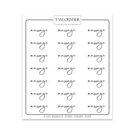 S234 Massage Fancy Script Taylormade Creative Planning