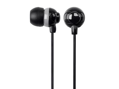 Monoprice Button Design Noise Isolating Earbuds Headphones Black With In Line Mic And Button