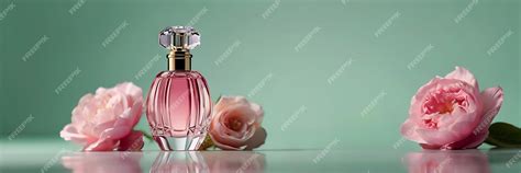 Premium Photo Perfume On A Green Background With A Green Background