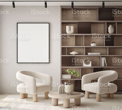 거실 벽에 있는 모형 포스터 프레임 현대적인 디자인의 고급스러운 아파트 배경 현대적인 인테리어 디자인 3d 렌더링 3d 그림 0명에 대한 스톡 사진 및 기타 이미지 Istock