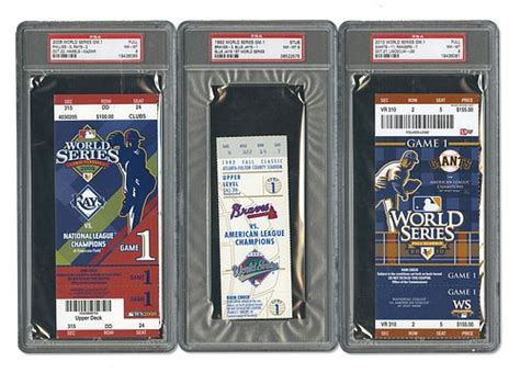 1992 Through 2010 Psa Graded World Series Fullstub Ticket Collection