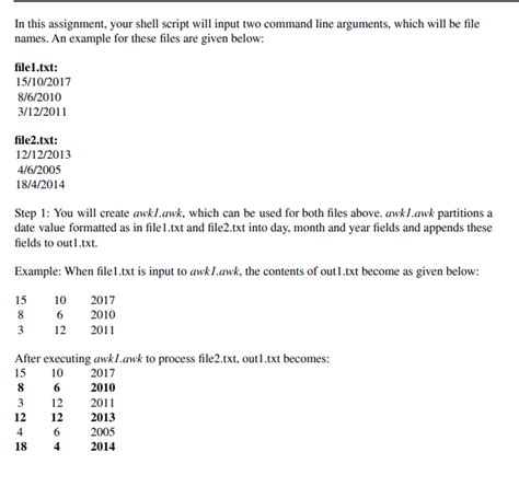 Solved In This Assignment Your Shell Script Will Input Two Chegg