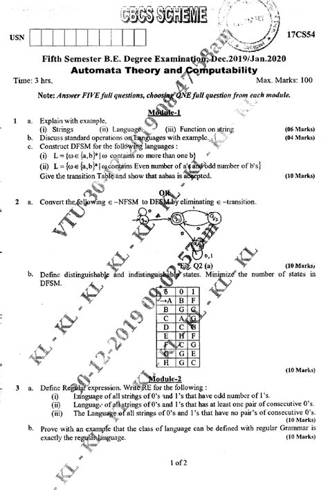 Visvesvaraya Technological University Be Computer Science Cbcs