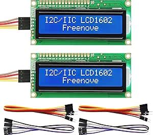 Freenove I2C IIC LCD 1602 Module 2 Pack New Type TWI Serial 16x2 Display Compatible With
