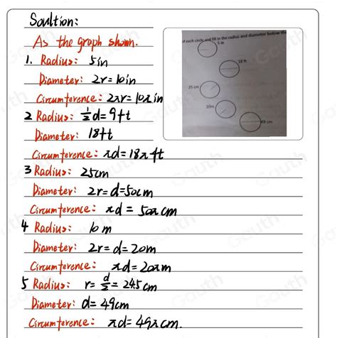 solved learning task a solve for the circumference of each circle and
