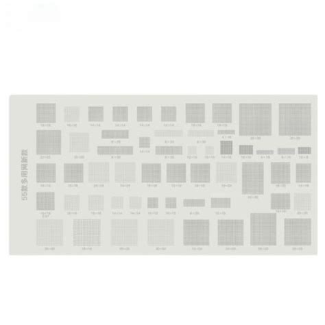 Universal Bga Reballing Stencil Plate 55 In 1