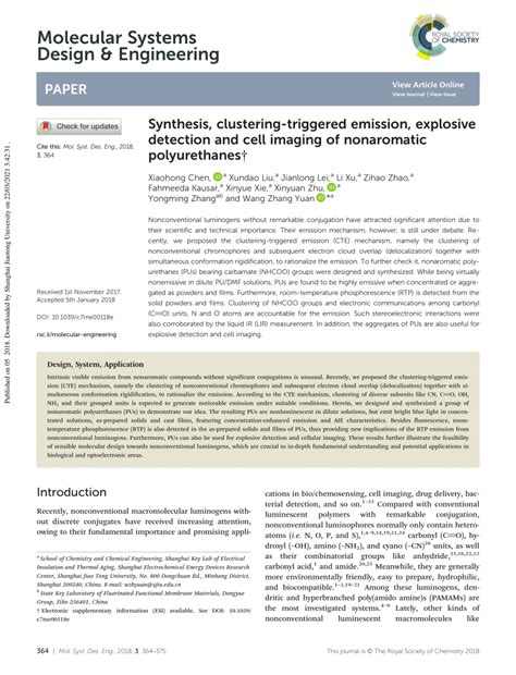 pdf synthesis clustering triggered emission explosive detection and
