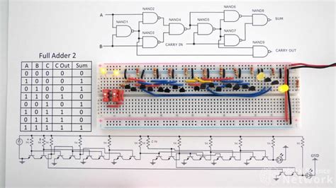Full Adder Logic Gates Built With Transistors