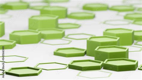 Hexagonal Background With Green Hexagons Abstract Futuristic Geometric Backdrop Or Wallpaper