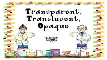 Transparent Translucent Opaque Powerpoint By Wonder Girls TpT