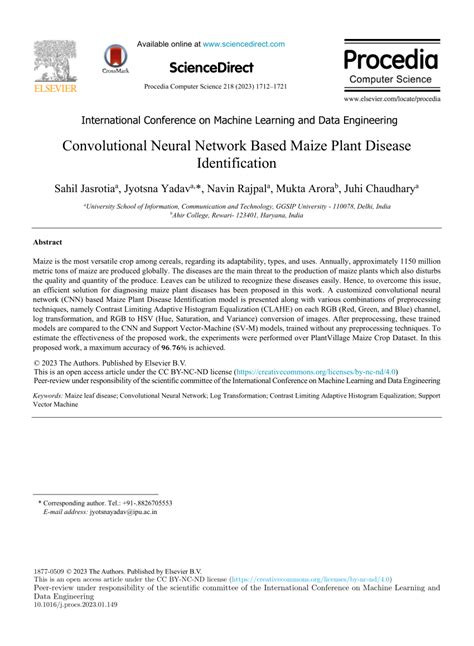 Pdf Convolutional Neural Network Based Maize Plant Disease Identification