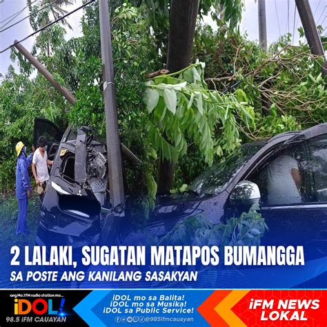 2 LALAKI, SUGATAN MATAPOS BUMANGGA SA POSTE ANG KANILANG SASAKYAN - RMN Networks