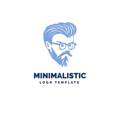 premium vector nerd head logo template man with beard and glasses