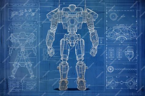 Premium Photo A Detailed Blueprint Diagram Of An Advanced Robotics Prototype Featuring A