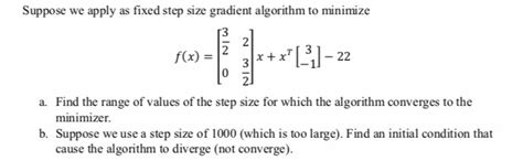 Solved Suppose We Apply As Fixed Step Size Gradient