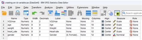 creating an id variable in spss statistics procedure to create an