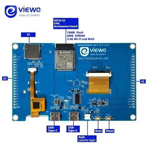 Esp32 43 Inch 800×480 Rgb Ips Tft Display Touch Screen Arduino Lvgl