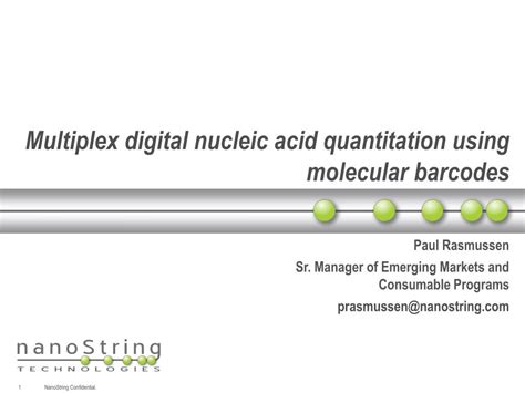 Ppt Multiplex Digital Nucleic Acid Quantitation Using Molecular Barcodes Powerpoint