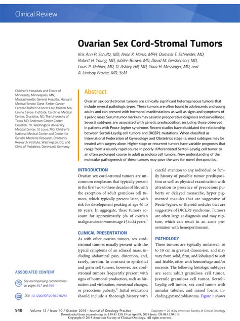 Pdf Ovarian Sex Cord Stromal Tumors