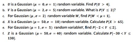 solved a u is a gaussian u 0 0 1 random variable