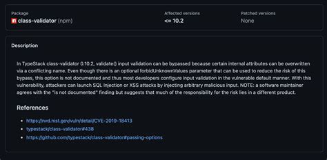 Question Is Everything Alright With Class Validator Vulnerabilities