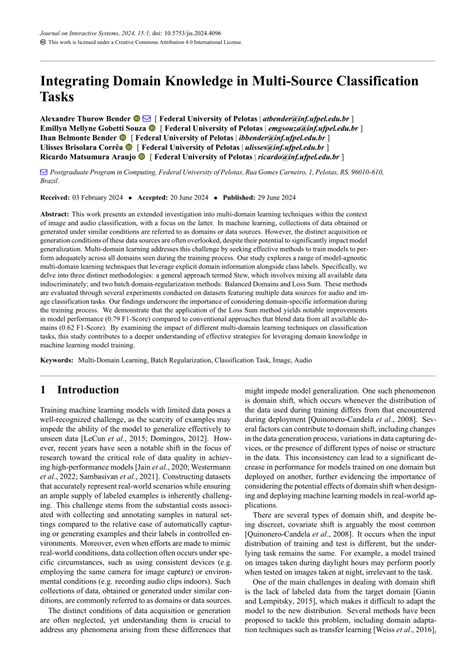 Pdf Integrating Domain Knowledge In Multi Source Classification Tasks