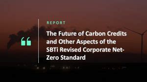 The Future of Carbon Credits and Other Aspects of the SBTi Revised Corporate Net-Zero Standard