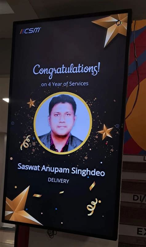 Saswat Singhdeo On Linkedin Glad To Share That I Have Completed 4 Years At Csm Technologies Today
