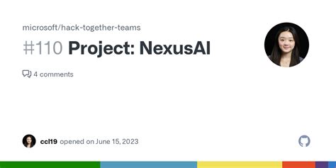 Project Nexusai · Issue 110 · Microsofthack Together Teams · Github