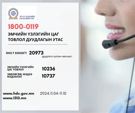 1800 0119 тусгай дугаарын Эмчийн үзлэгийн цаг захиалга ын дуудлагын утасны 7 хоногийн мэдээ