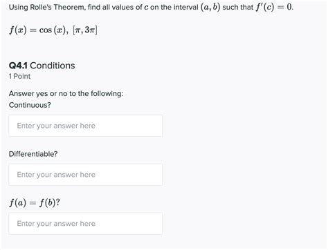 Solved Using Rolles Theorem Find All Values Of C On The