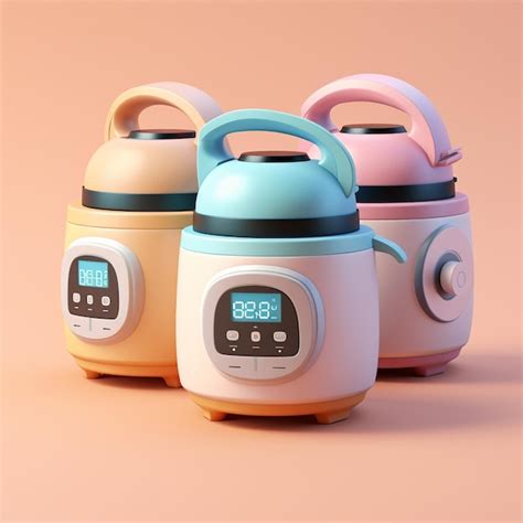 Premium Photo Cartoon Instant Pot Cookers 3d