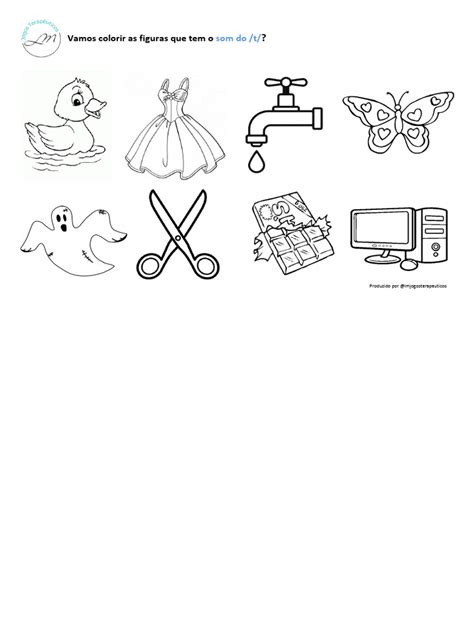 12 Figuras Com Fonemas Para Colorir Pdf