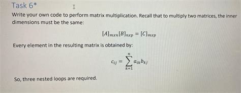 solved task 4 create a 3 by 3 matrix using a nested for