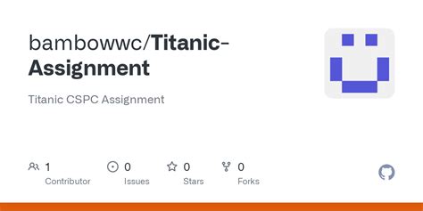 github bambowwc titanic assignment titanic cspc assignment