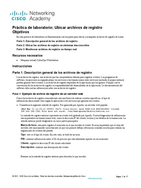 4 4 4 lab locating log files es xl pdf distribución de linux archivo de computadora
