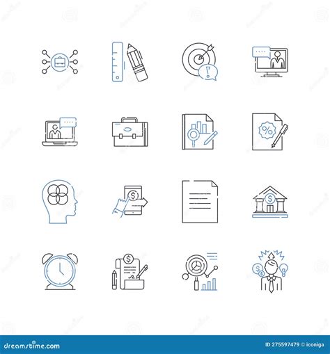 Management Appraisal Line Icons Collection Evaluation Assessment