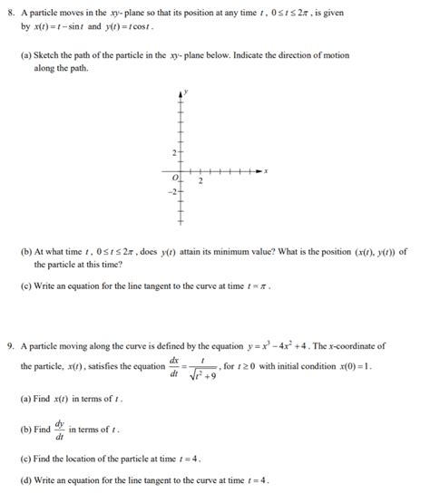 Solved A Particle Moves In The Xy Plane So That Its Chegg