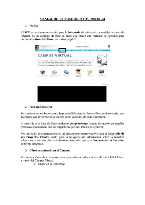 Manual uso Ebsco - Aporte de estudio. - MANUAL DE USO BASE DE DATOS EBSCOHost Qué es EBSCO es ...