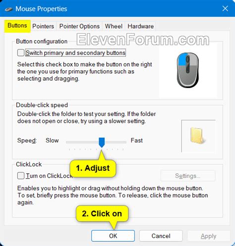 Change Mouse Double Click Speed In Windows Windows Forum