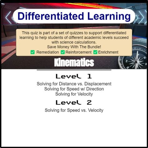 Kinematics Quiz Distance Vs Displacement Worksheet 20 Pack
