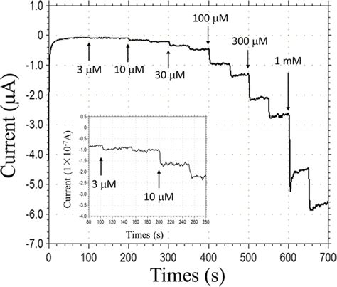 Amperometric Current Time Response Curves Of Various Concentrations Of