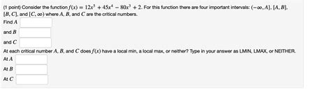Solved 1 Point Consider The Function