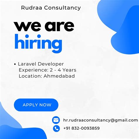 Rudraa Consultancy On Linkedin Hiring Laraveldeveloper Laravel