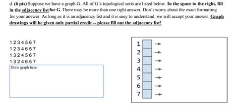 Solved 4 Sortinga 5 Pts Below The Leftmost Column Is
